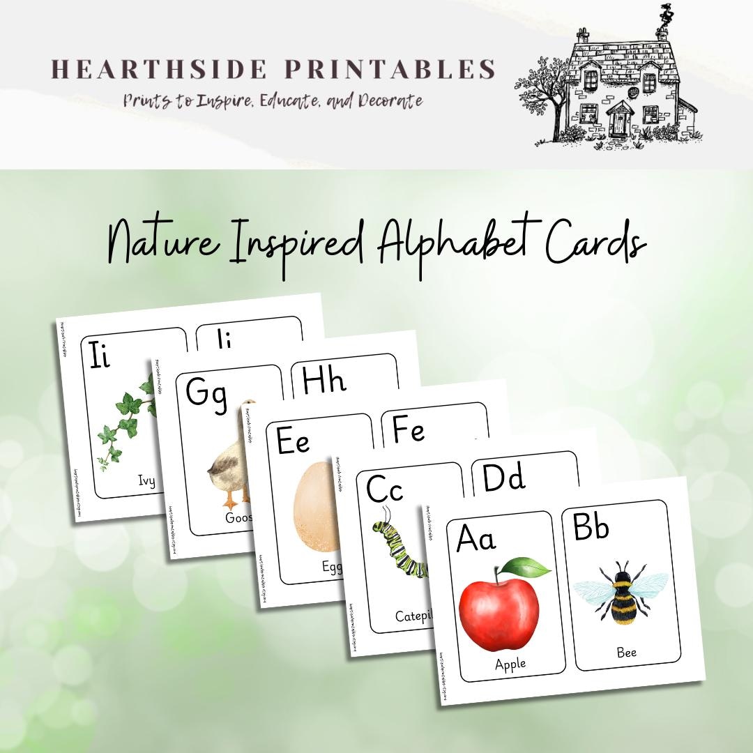 Nature Inspired Alphabet Cards - Cottage Core, Homeschool, Nature ...