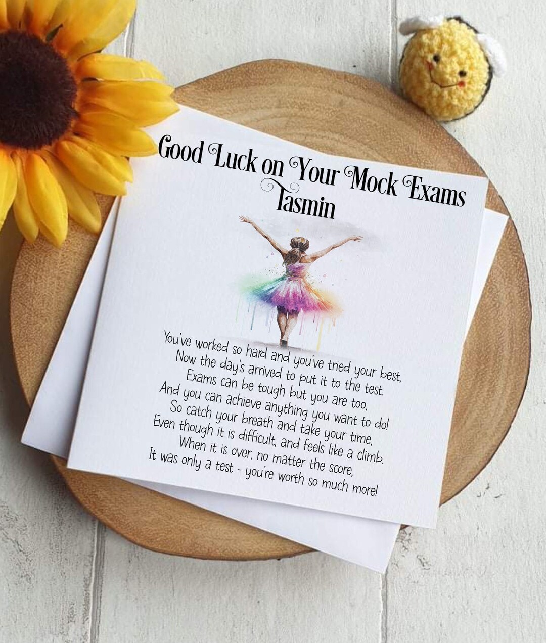 Good Luck GCSE Mock Exams With a Rainbow Girl Image, Personalised Good ...