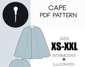 Capelet Pattern Tutorial PDF Cape Epattern - Etsy