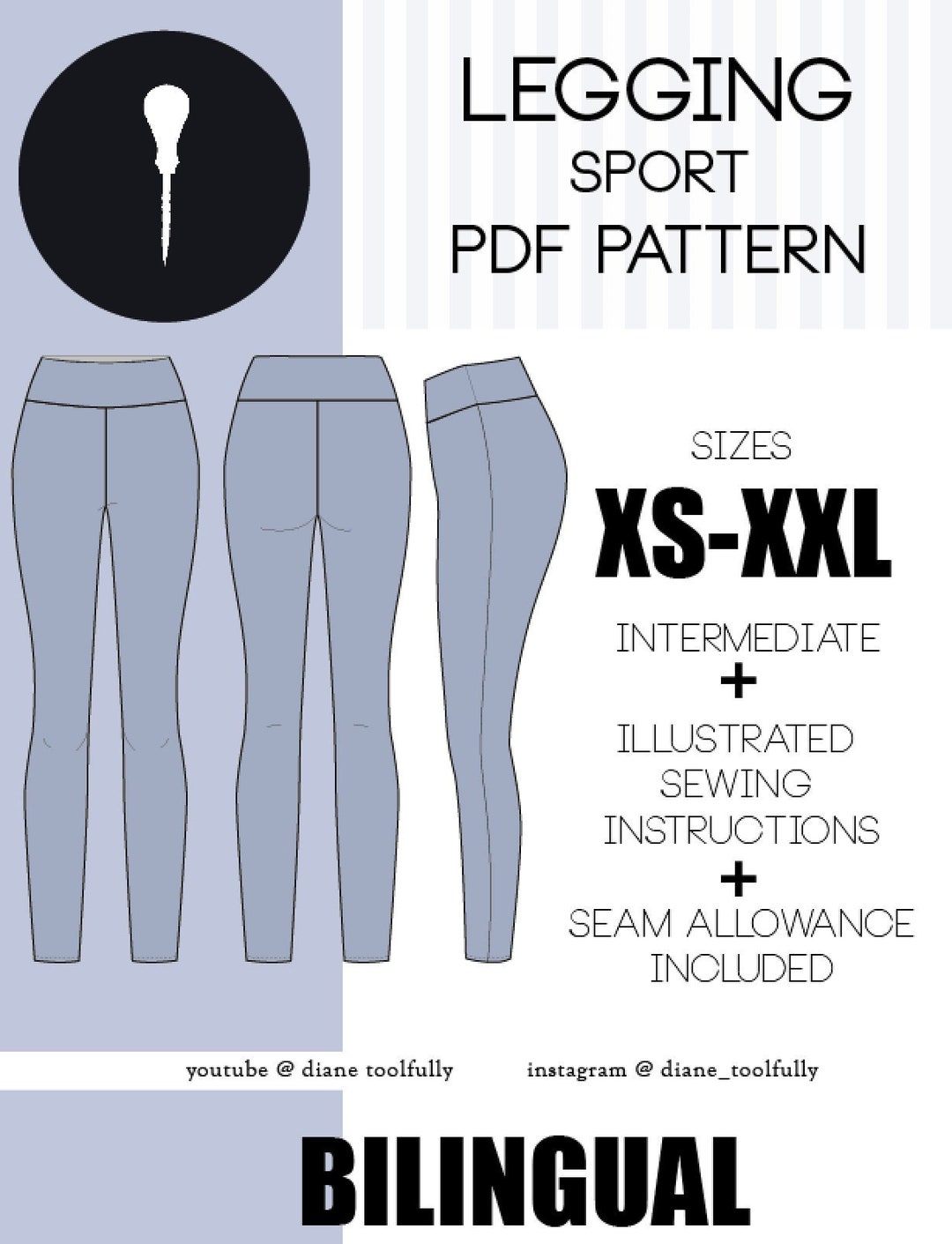 Sports Leggings PDF Sewing Pattern. - Etsy