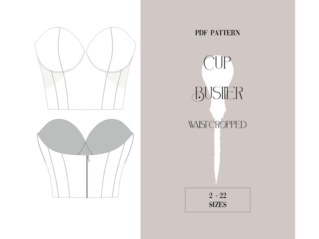 Cropped Bustier Cups PDF Sewing Pattern. - Etsy UK