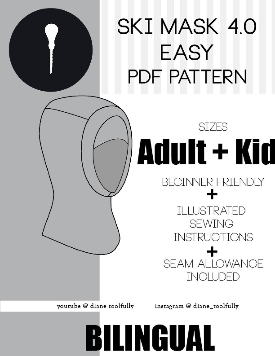 Ski Mask 4.0 PDF Sewing Pattern. - Etsy