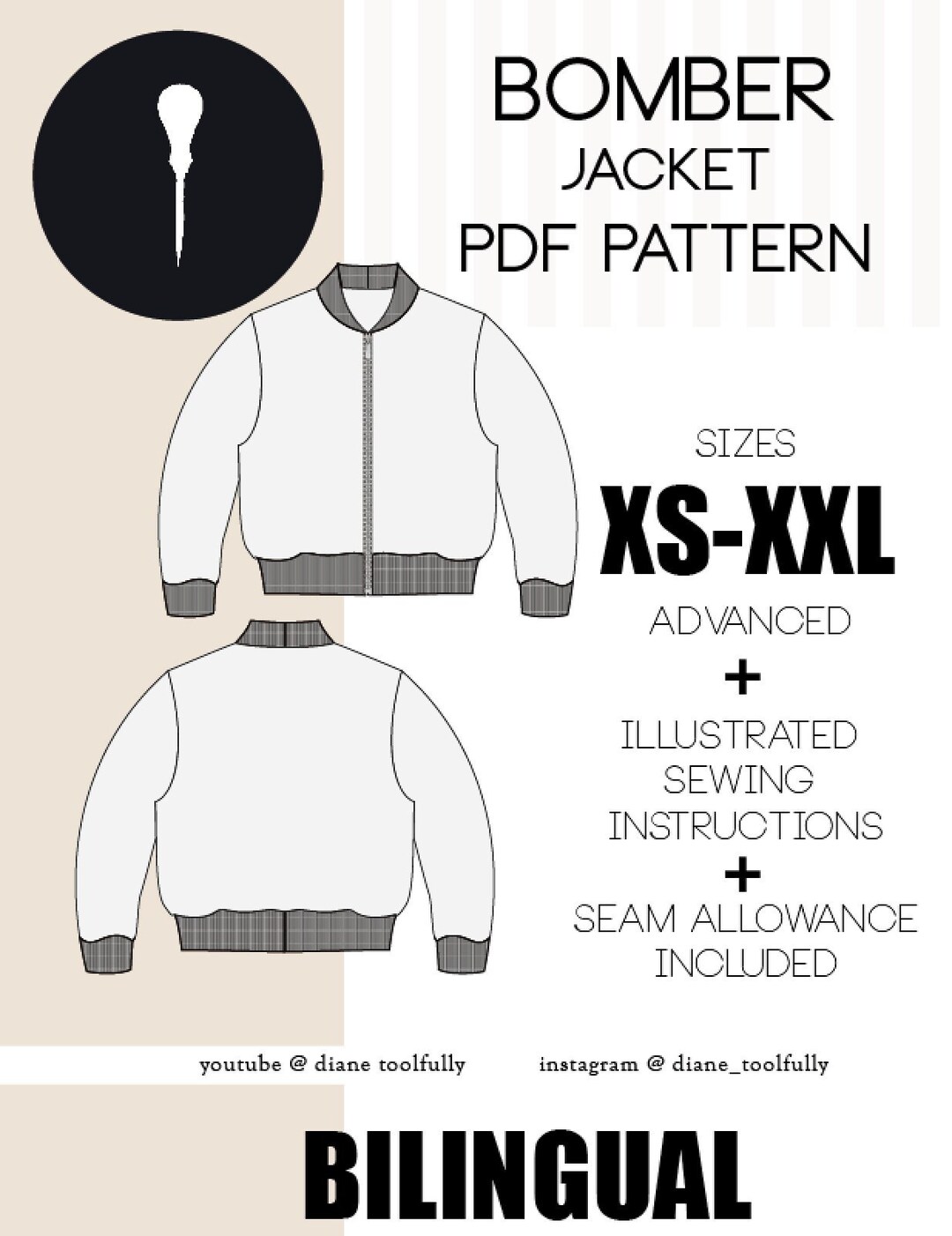 Bomber Jacket Pattern PDF. - Etsy
