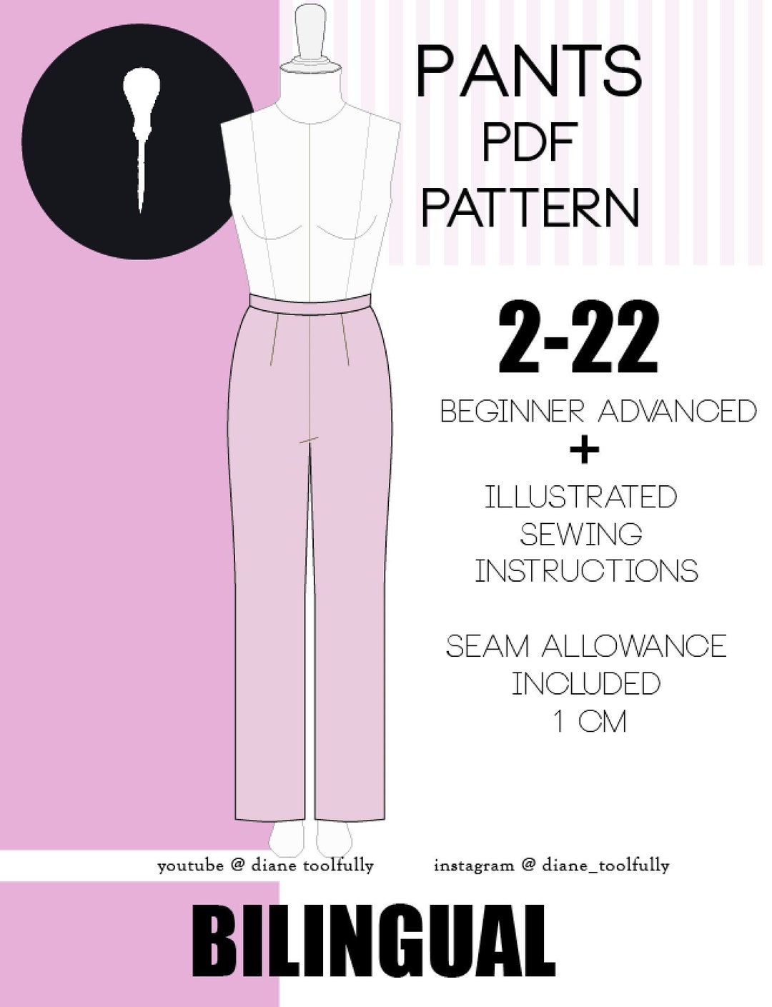 Patron Pantalon PDF Pattern Pants . - Etsy UK