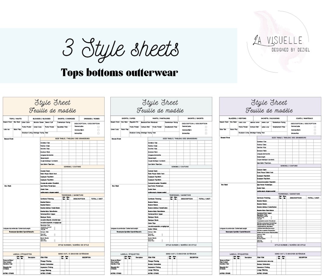 Style Sheets Bilingual PDF. - Etsy