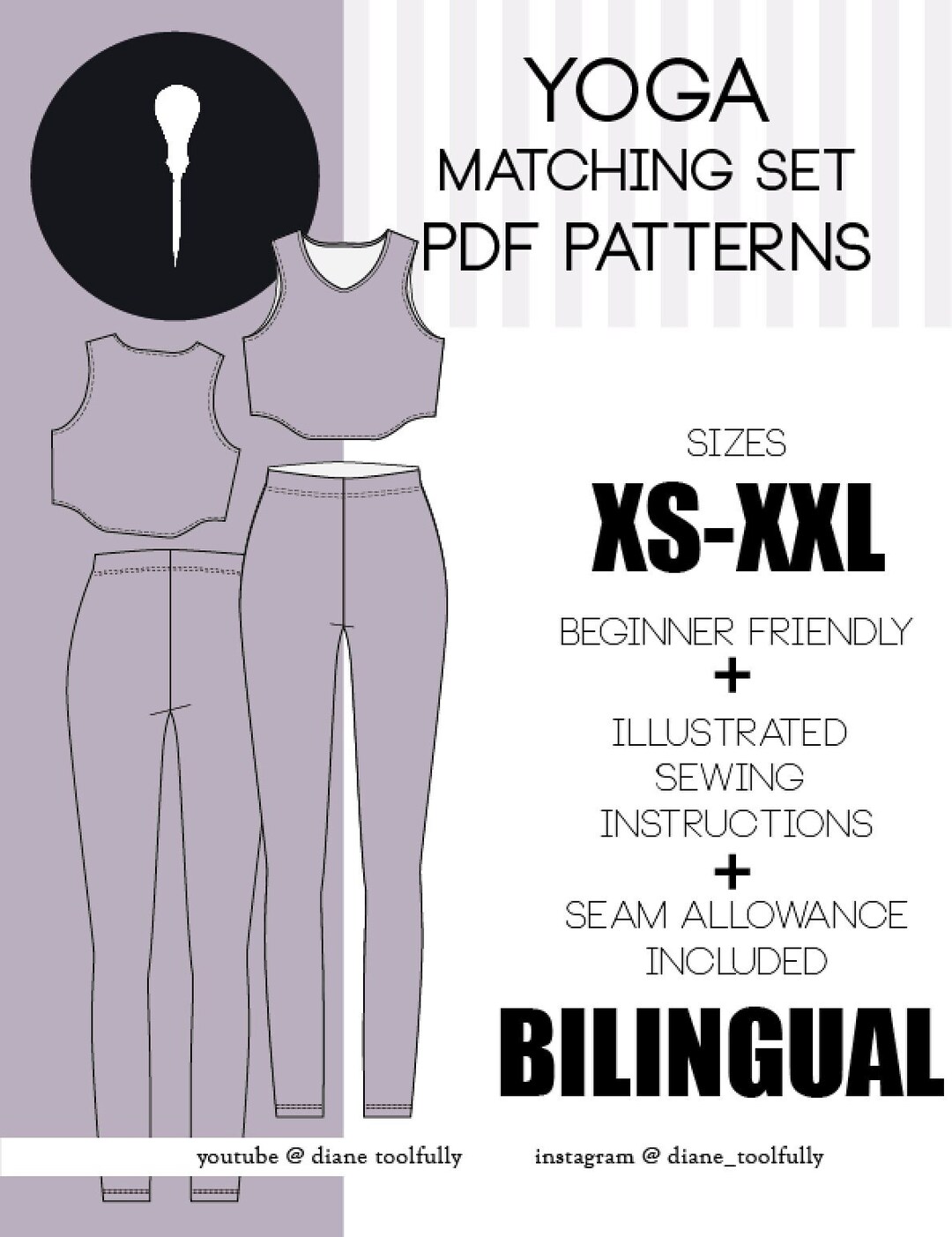 Yoga Matching Set Pattern PDF Yoga Matching Set Pattern. - Etsy