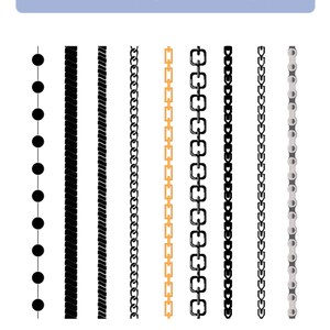 93 Diamonds, Frill, Lace & Chains Brushes for Adobe Illustrator. - Etsy