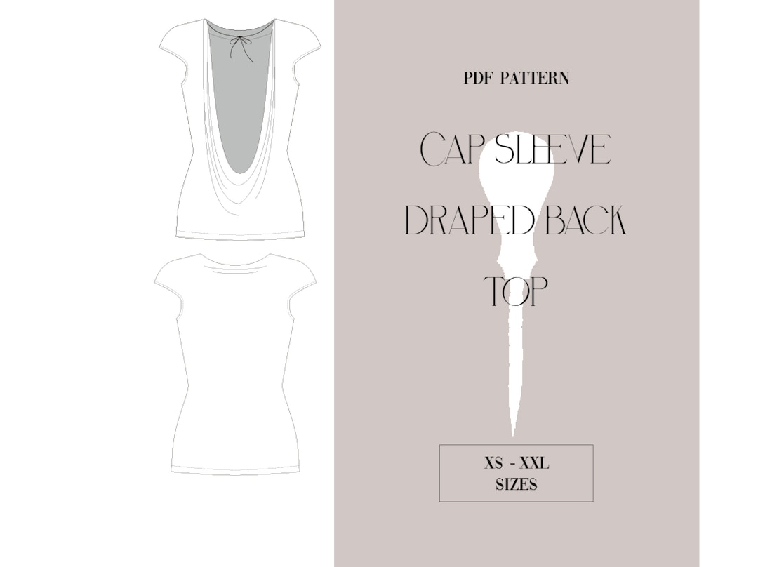 Draped Back Top PDF Sewing Pattern. - Etsy