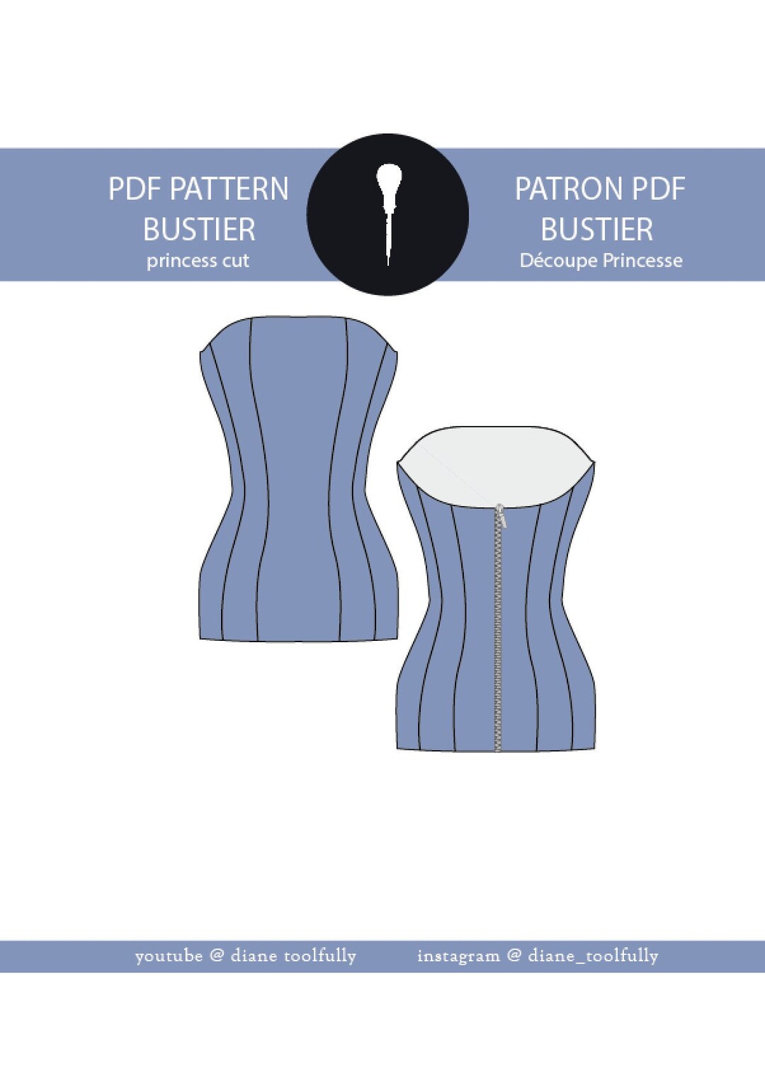 Patron Bustier Découpe Princesse PDF. - Etsy