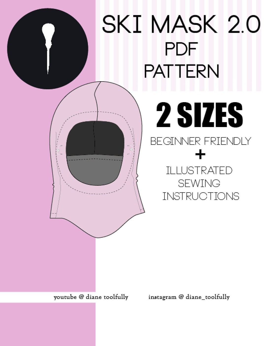 Ski Mask 2.0 PDF Sewing Pattern. - Etsy