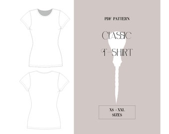 PDF Sewing Pattern, PDF Oversized T-shirt. PDF T-shirt, Easy Sew, 4 ...