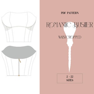 PDF Pattern Romantic Bustier Waist. - Etsy