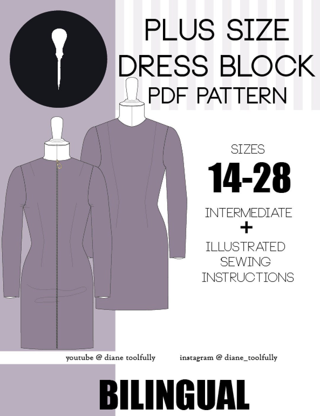 Plus Size Dress Template PDF Pattern Dress Block Plus Size Pattern. - Etsy