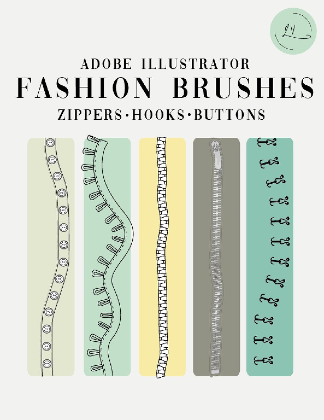 Zippers & Opening Systems Brushes for Adobe Illustrator. - Etsy