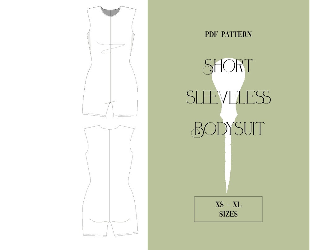 Short Sleeveless Bodysuit Pattern PDF. - Etsy