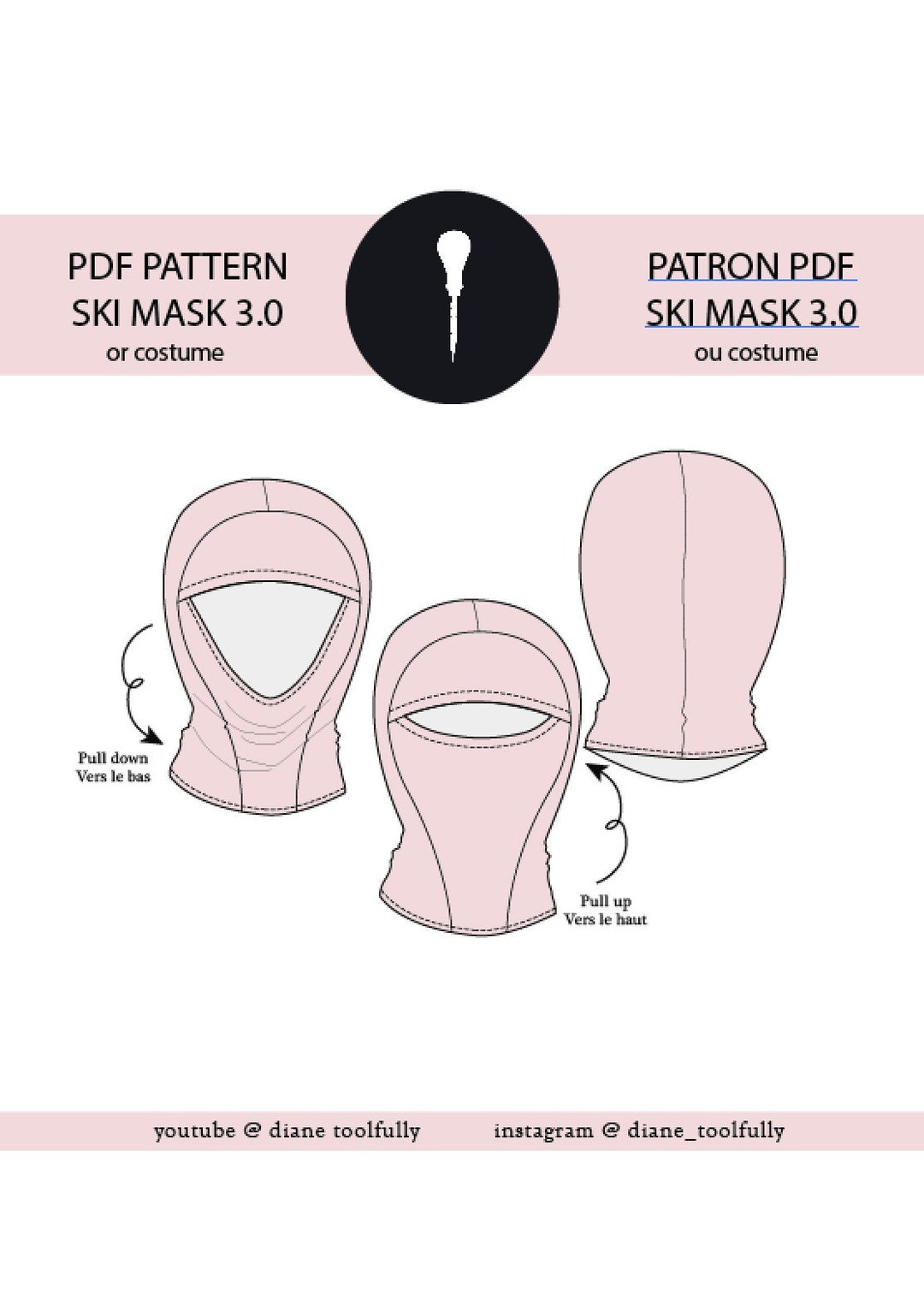 Patron Balaclava Cagoule PDF. - Etsy Canada