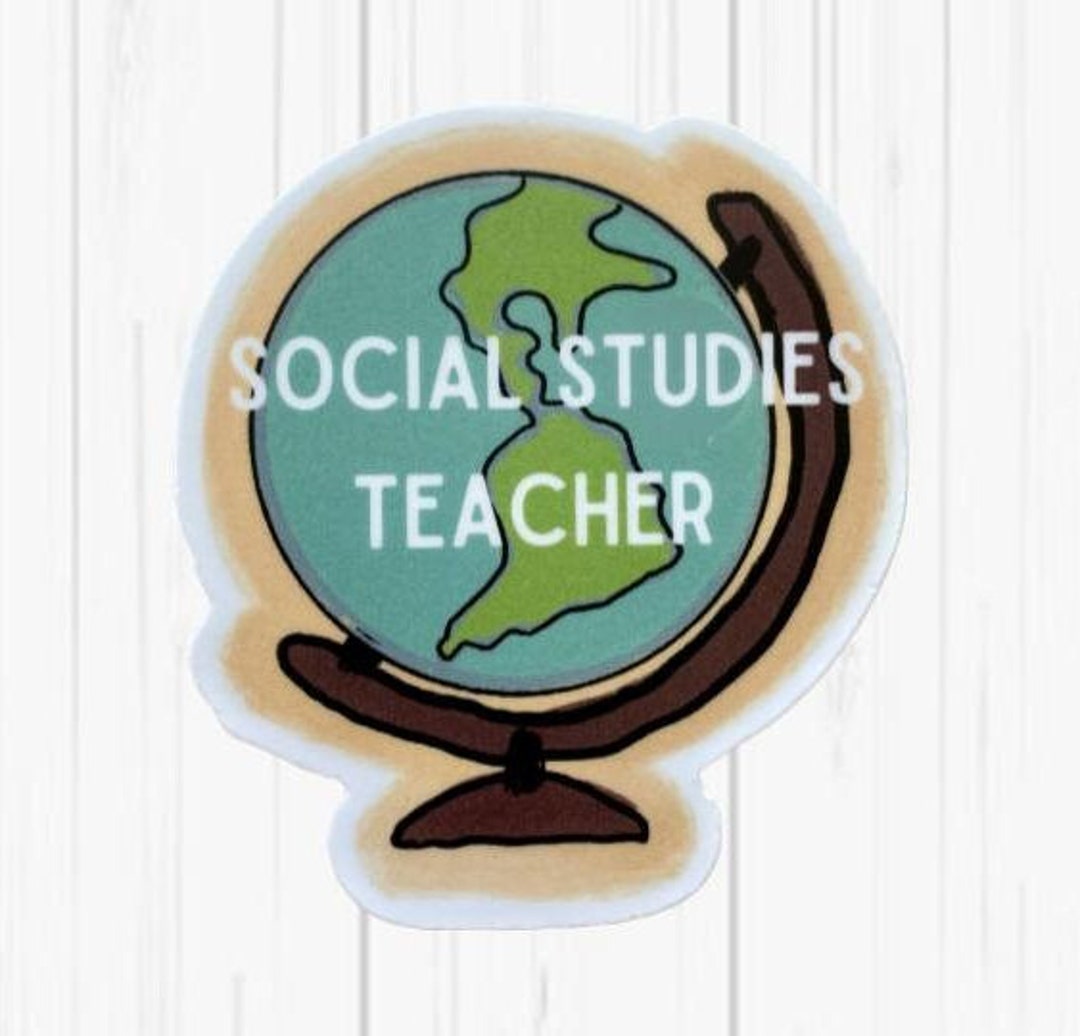 Social Studies Teacher Globe Vinyl Laptop Water Bottle Sticker - Etsy