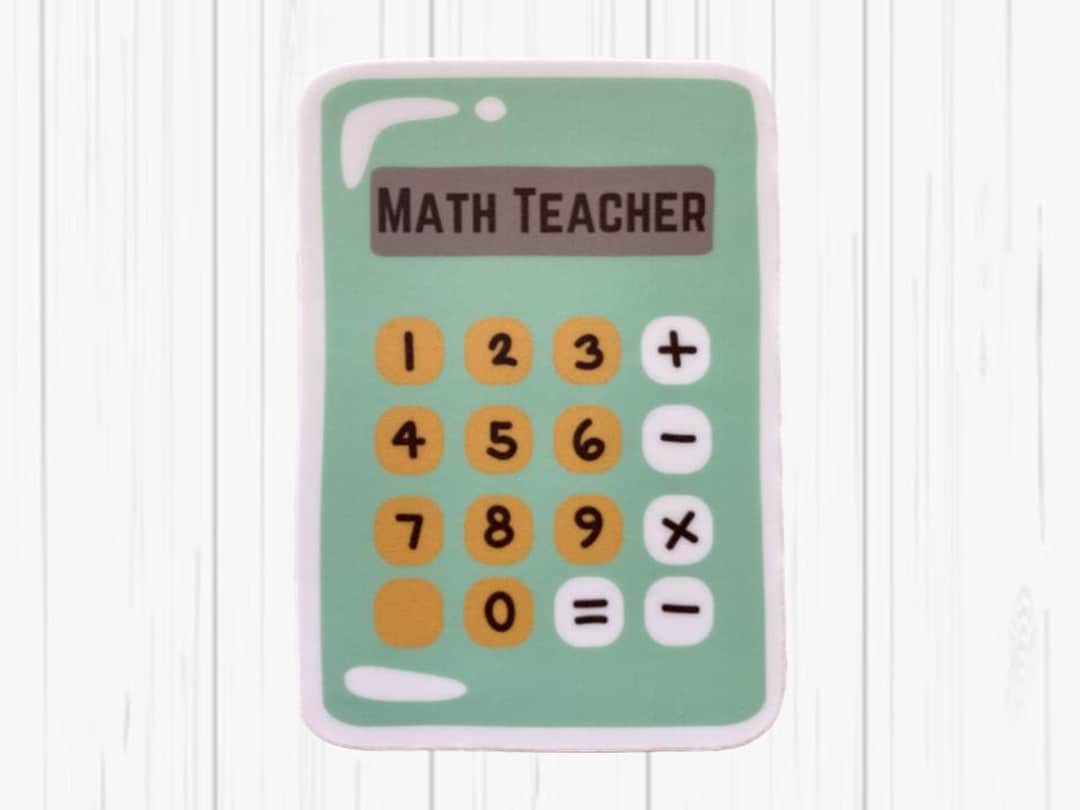 Math Teacher Calculator Vinyl Laptop Water Bottle Sticker - Etsy