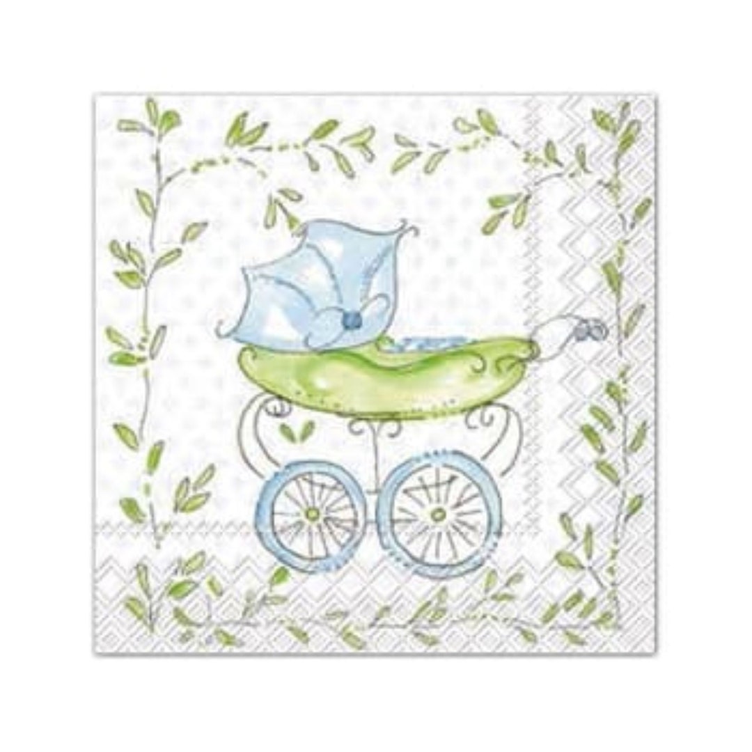 Decoupage Napkins Baby Boy Colors Baby Stroller (2 Napkins) - Etsy