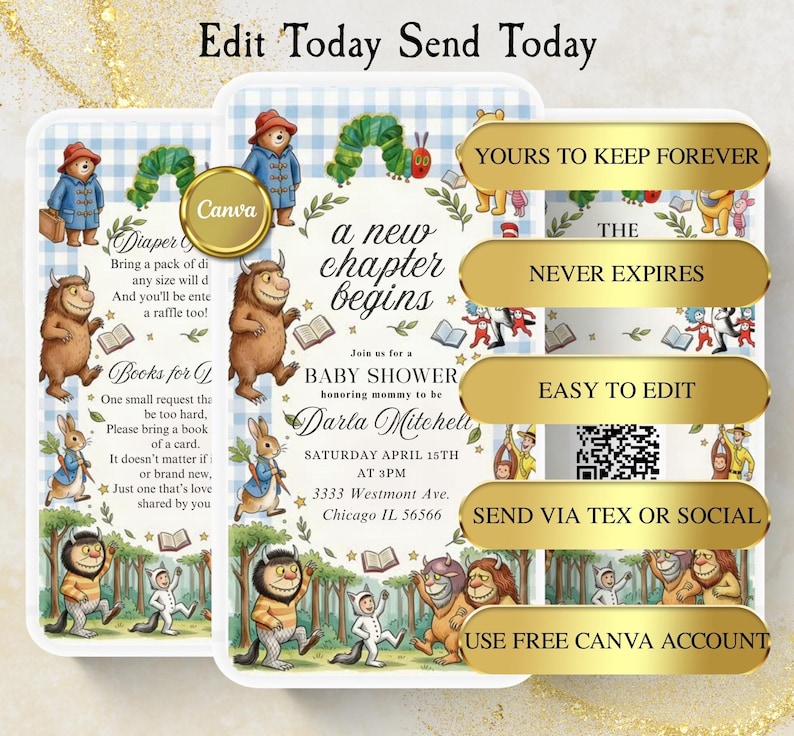 Story Book Baby Shower Video Invitation: Classic New Chapter Begins ...