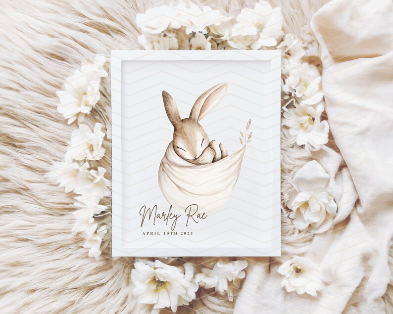 Cozy Swaddled Bunny Clipart: Watercolor Baby Rabbit (pngs) - Etsy