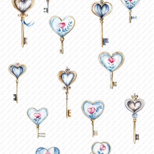 Alice in Wonderland PNG Clipart. Watercolor Alice Magical Keys ...