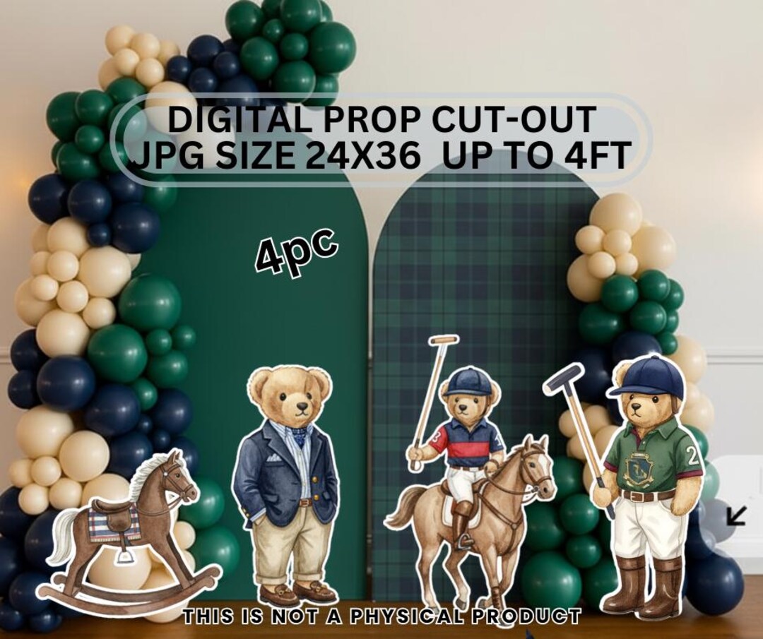 Polo Bear Cutout Prop Set, Preppy Theme (digital Download) - Etsy UK