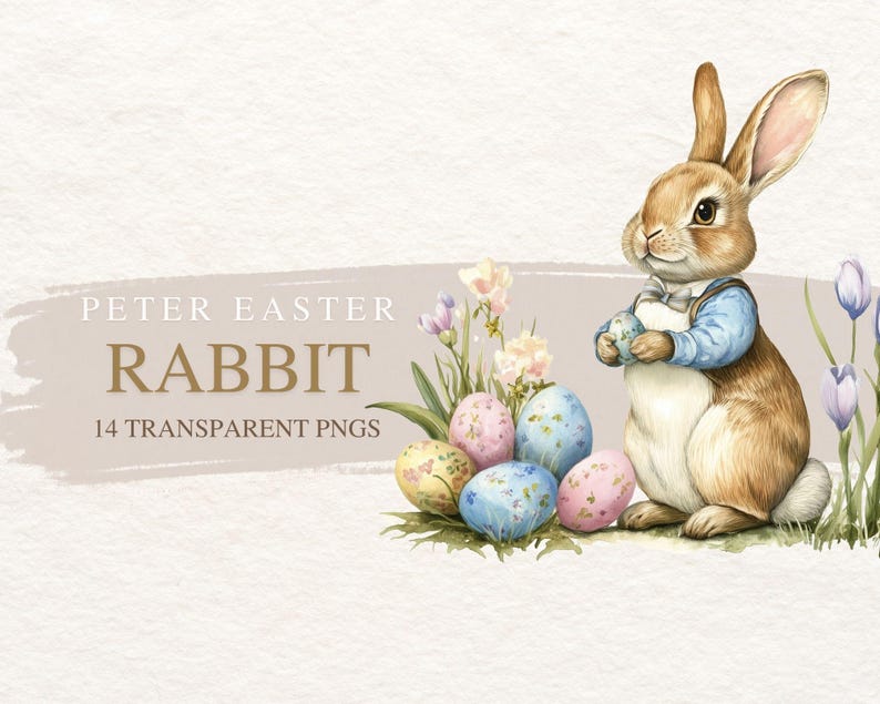 Peter Rabbit Easter Clipart, Bunny PNG (digital Download) - Etsy