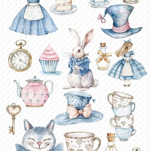 Alice in Wonderland PNG Clipart. Watercolor Alice Mad Hatter White ...