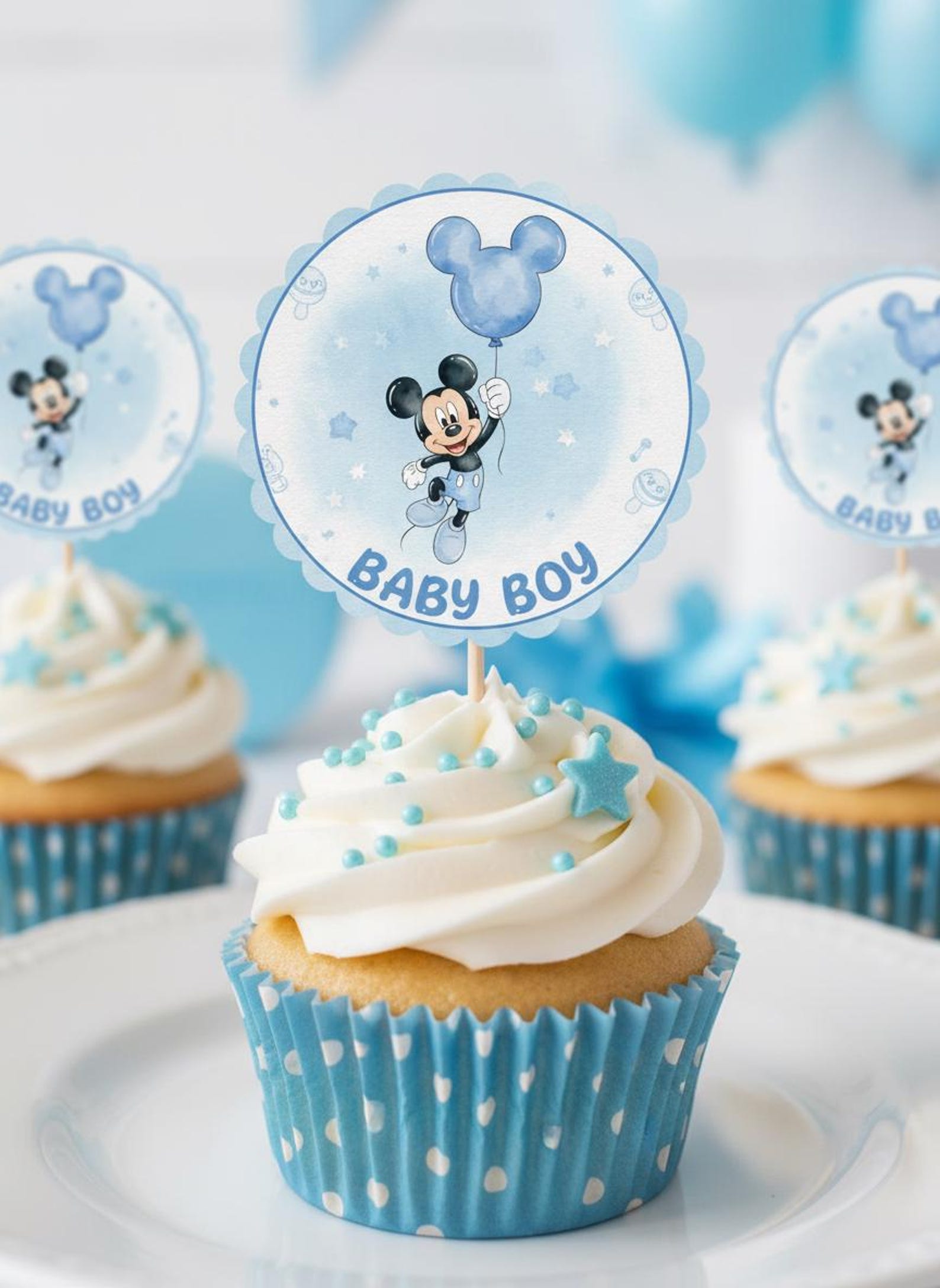 Mickey Mouse Blue Balloon Clipart: Watercolor Pngs (commerical Use) - Etsy