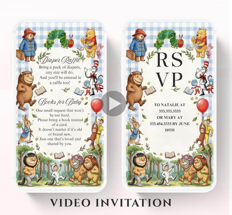 Story Book Baby Shower Video Invitation: Classic New Chapter Begins ...