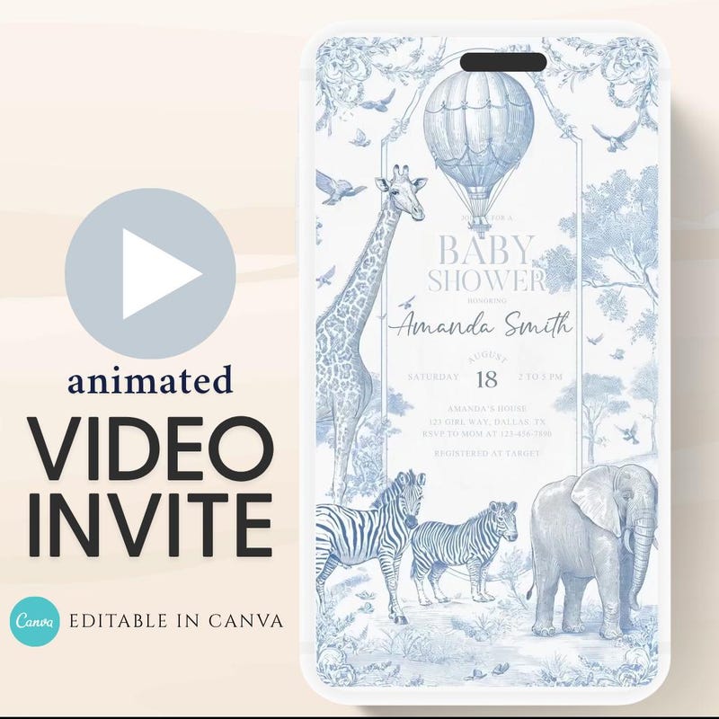 Animals Toile Pattern - Etsy