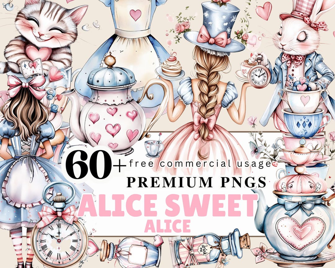 Buy Alice in Wonderland PNG Clipart. Watercolor Alice Mad Hatter White ...