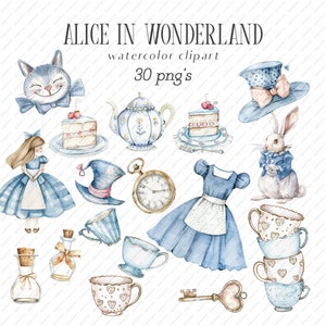 Alice in Wonderland PNG Clipart. Watercolor Alice Mad Hatter White ...
