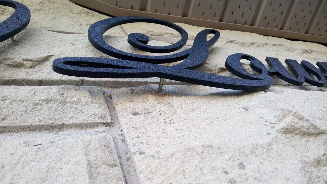 Script House Numbers & Street Sign, Cursive Home Address Sign - Etsy