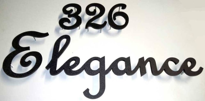 Script House Numbers & Street Sign, Cursive Home Address Sign - Etsy