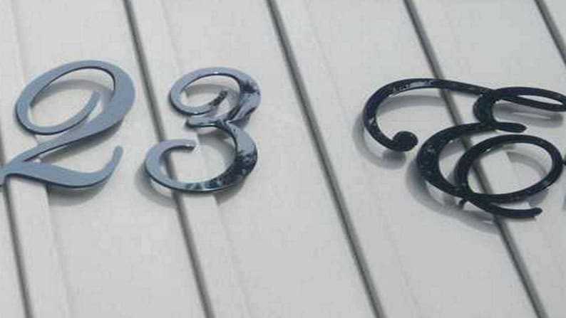 Script House Numbers & Street Sign, Cursive Home Address Sign - Etsy