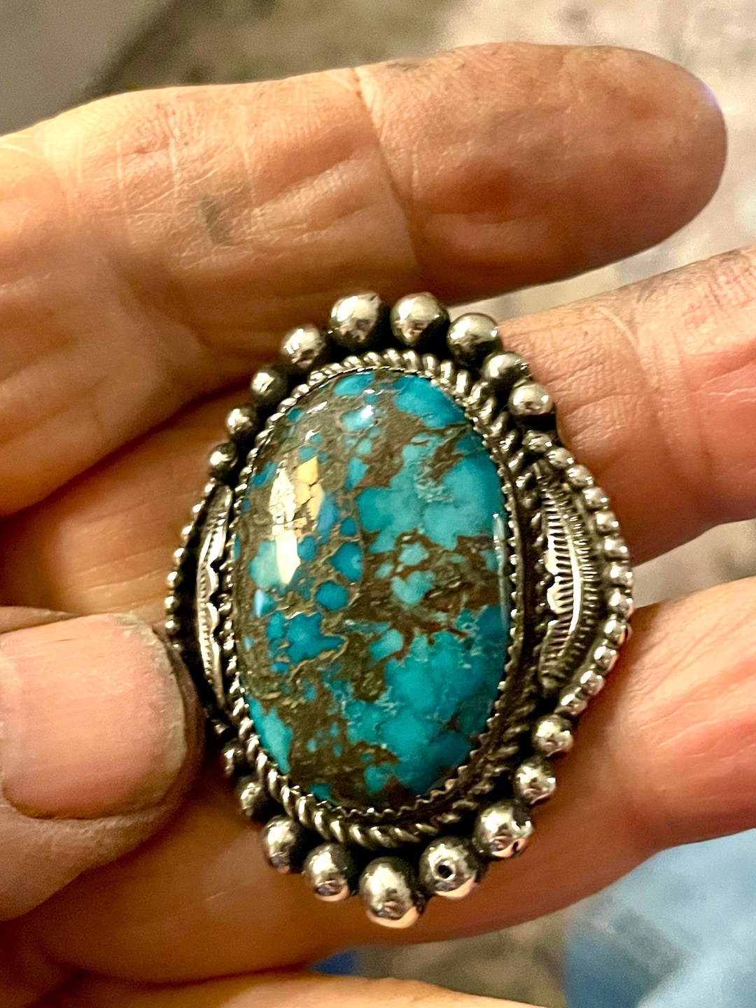 Turquoise Ring Top Grade , Extremely Great Stone and Sterling Silver ...