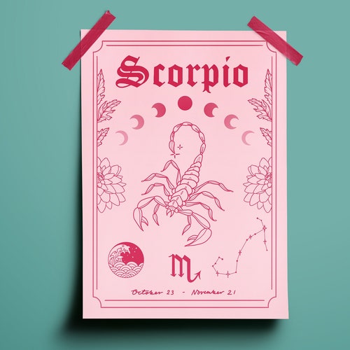 Scorpio Print Zodiac Sign Print Astrology Print Zodiac - Etsy