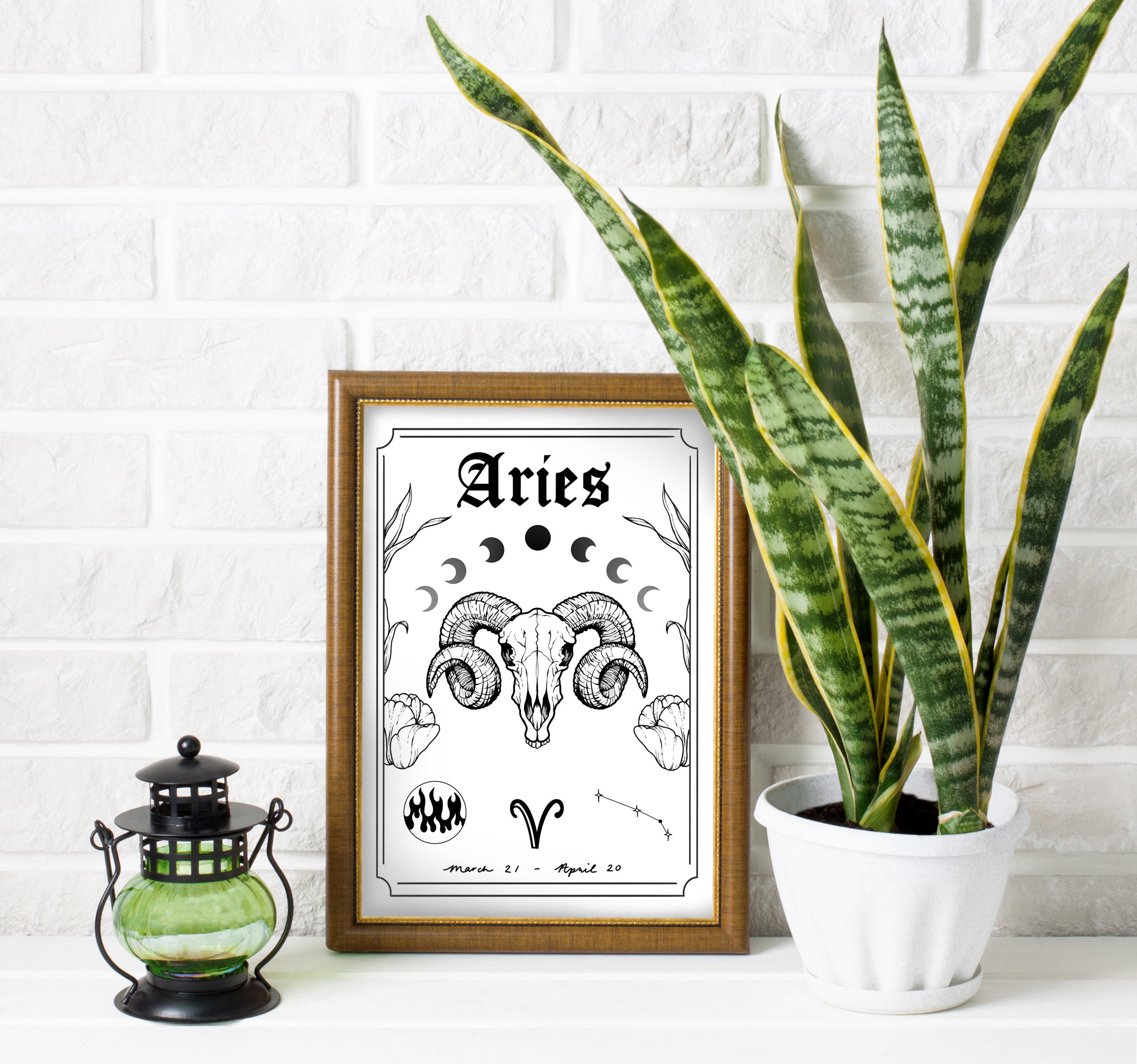 Aries Zodiac Astrology Art Print A5 A4 A3 Fire Star Sign | Etsy