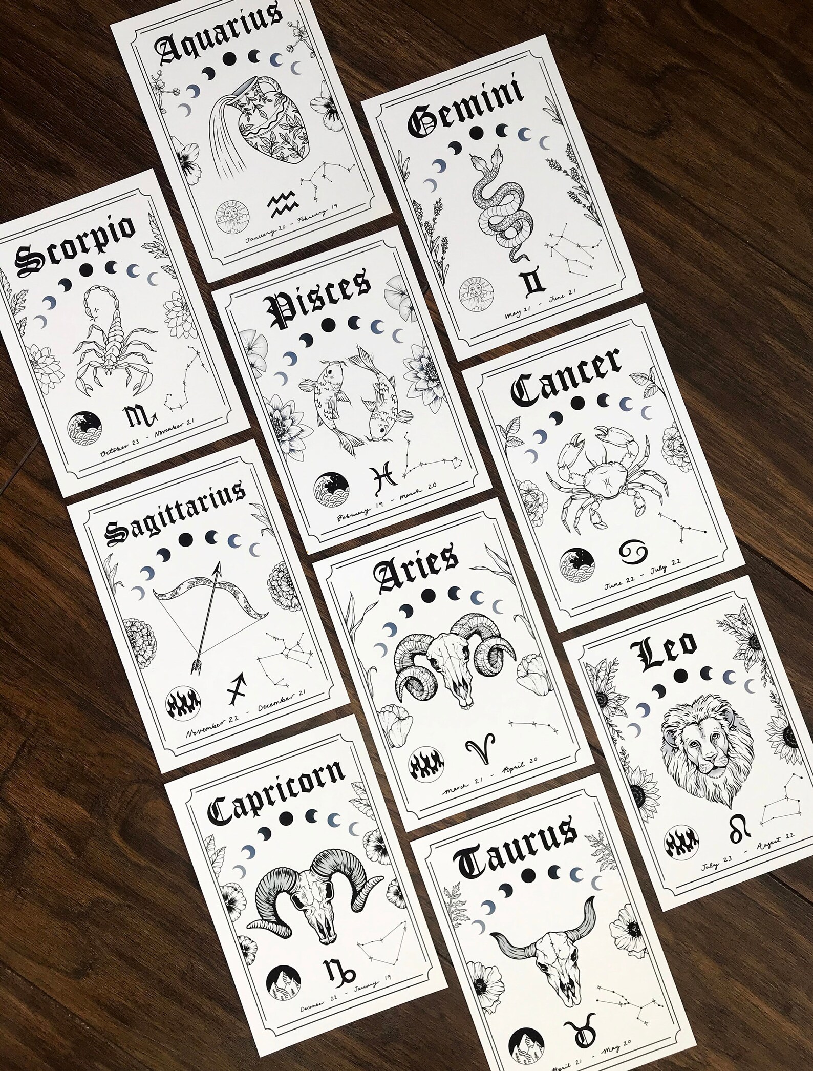 Aries Zodiac Astrology Art Print A5 A4 A3 Fire Star Sign | Etsy