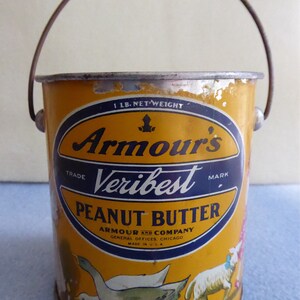 Vintage Armour's Veribest Peanut Butter Pail Circa 1920's - Etsy
