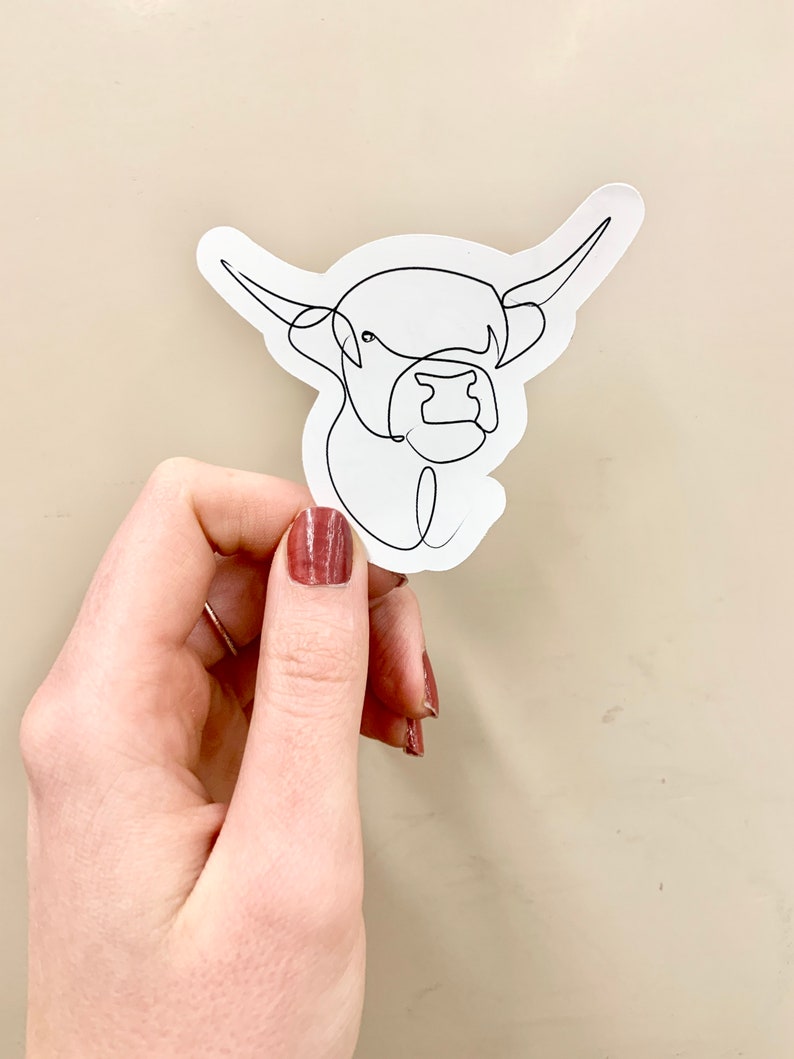 Cow Line Art Stickers Highlander and Holstein - Etsy