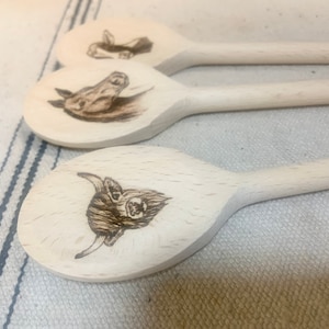 Highlander Cow, Horse, Holstein Wood Burned Spoon Handmade - Etsy