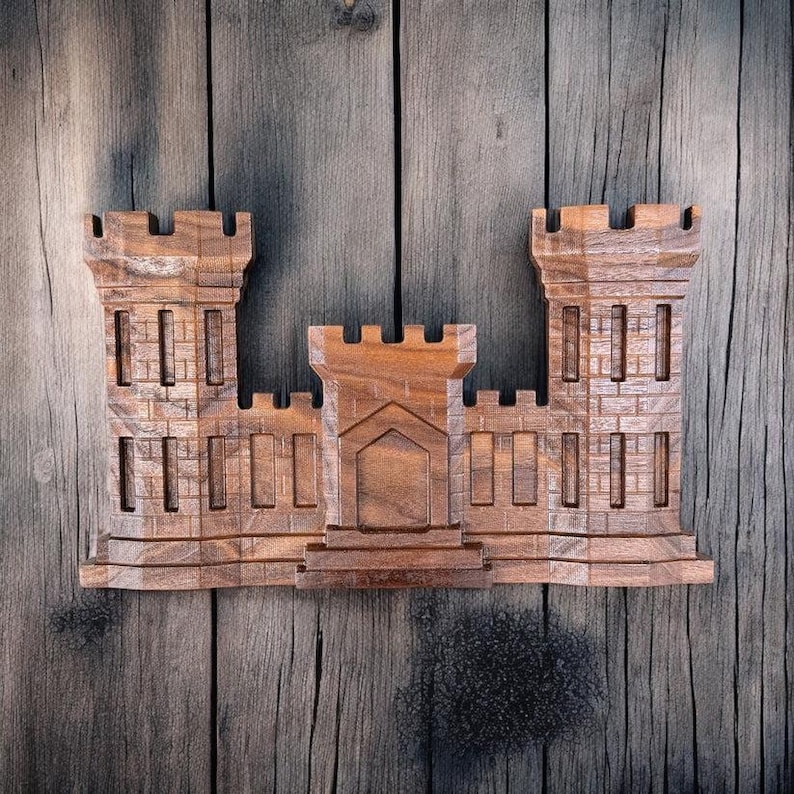 Engineer Castle Plaque | U.S. Army Veteran Gift | Veteran Made - Etsy