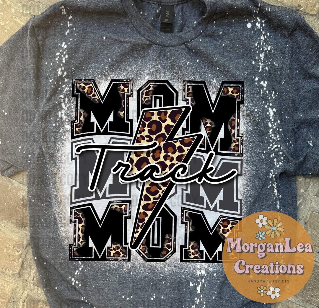 Leopard Track Mom Shirt Bleached, Track Spirit Wear, Track & Field ...