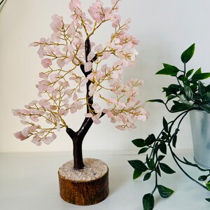 Rose Quartz Gemstone Tree Bonsai Tree Crystal Tree Chakra Tree Wire ...