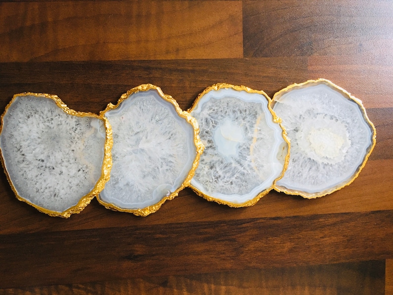 Natural Agate Coasters luxury Coastersagate Coaster - Etsy