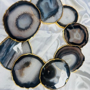 Natural Agate Coasters ,luxury Coasters,agate Coaster Slice,gold Agate ...