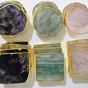 Natural Agate Coasters ,luxury Coasters,agate Coaster Slice,gold Agate ...